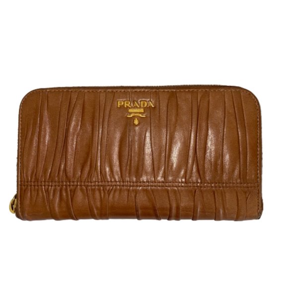 Prada | Bags | Auth Prada M506 Wallet Portafoglioportamon Cuoio Nappa ...
